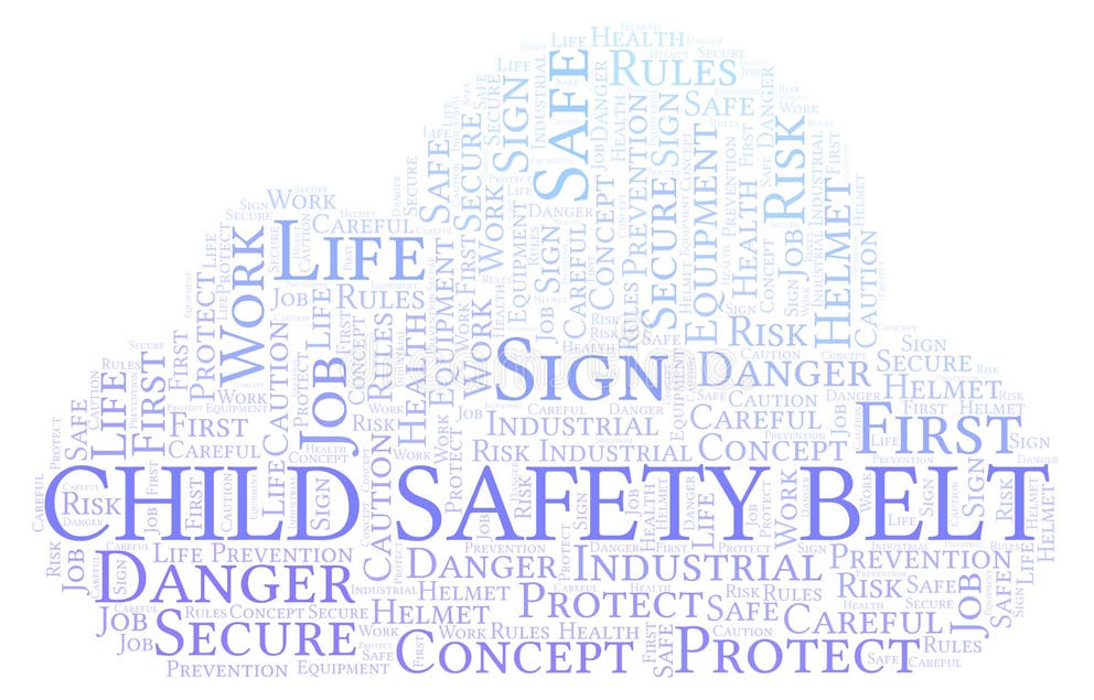 Child Safety Belt Word Cloud. Stock Illustration - Illustration of ...