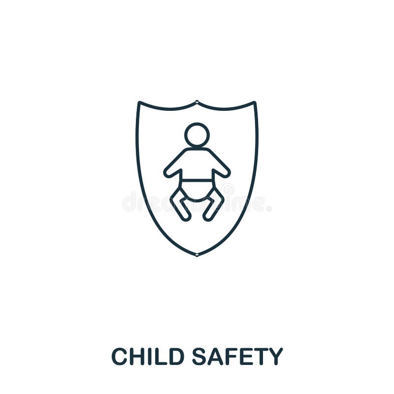 Child Safety Icon Outline Style. Creative Thin Design from Baby Things ...