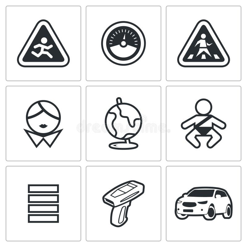 Child Safety Icons. Vector Illustration. Stock Illustration ...