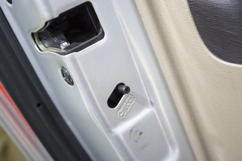This Child Safety Lock is One of the Security Features on the Car Stock ...