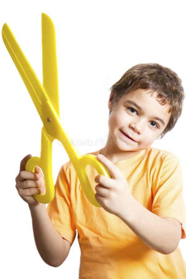 Child with scissors stock image. Image of gioccatolo - 39077225