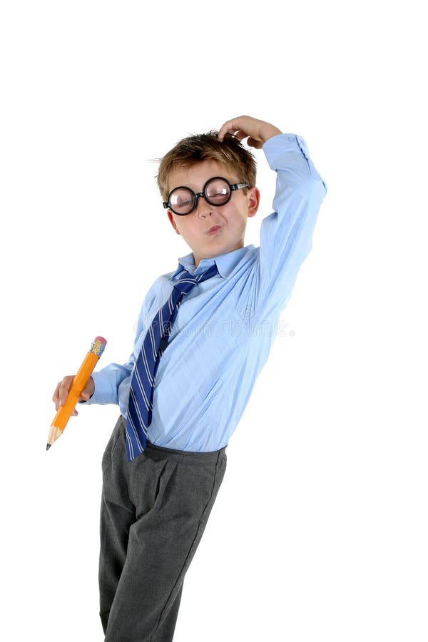 Child Scratching His Head for an Answer Stock Image - Image of ...