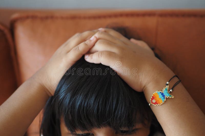 Child Scratching His Head Closeup Stock Photo - Image of problem ...