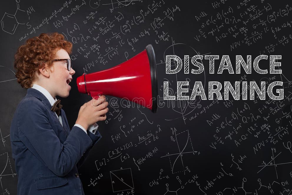 Child Screaming through Loudspeaker Distance Learning Stock Image ...