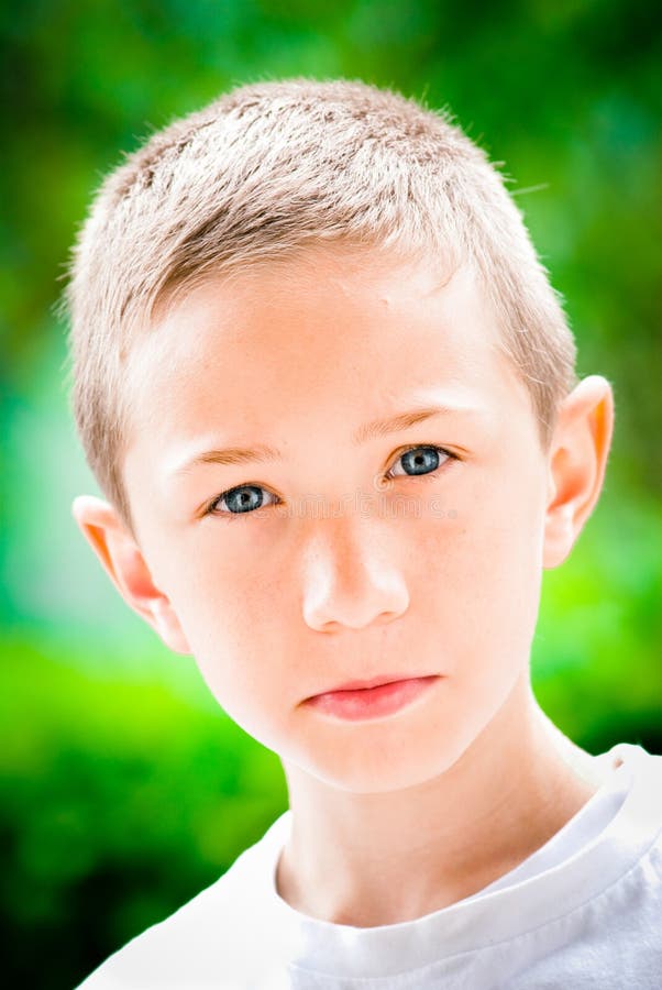 Child Serious Facial Expression Stock Image - Image of children ...