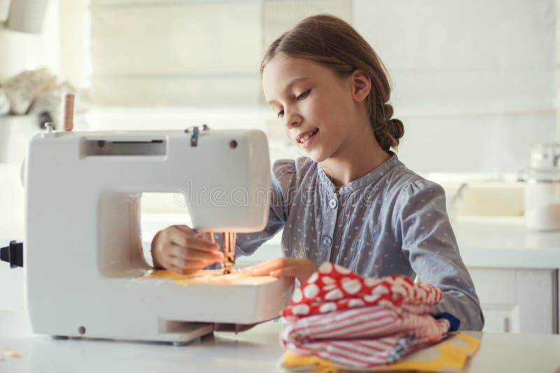Child sewing stock image. Image of hands, room, embroidery - 60026119