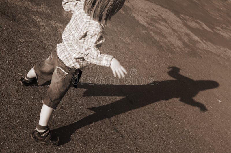 Child shadow silhouette stock image. Image of acting - 14425183