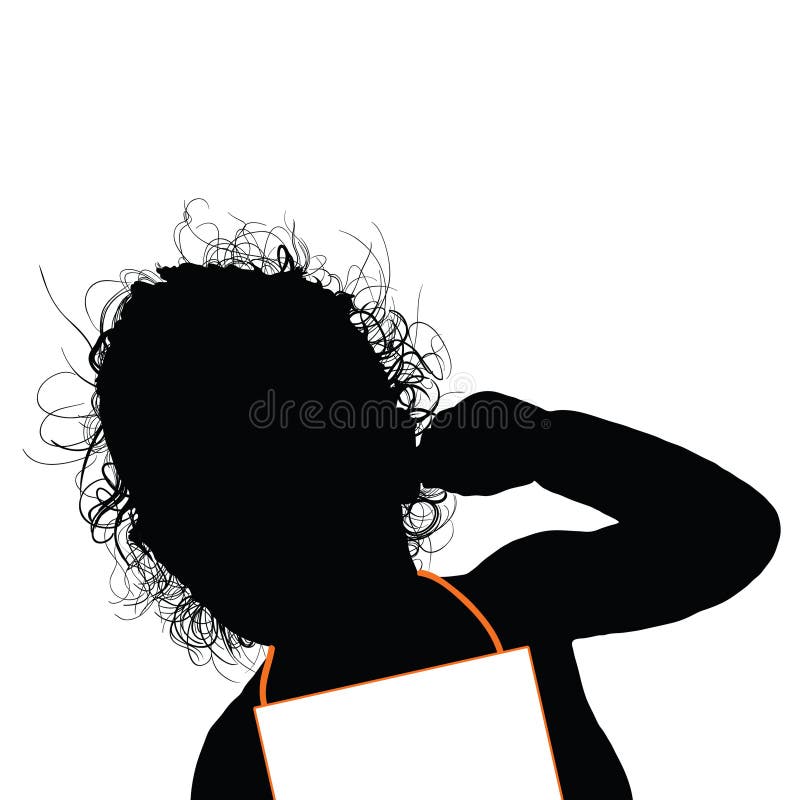 Child Silhouette with a Board Around the Neck Illustration Stock Vector ...