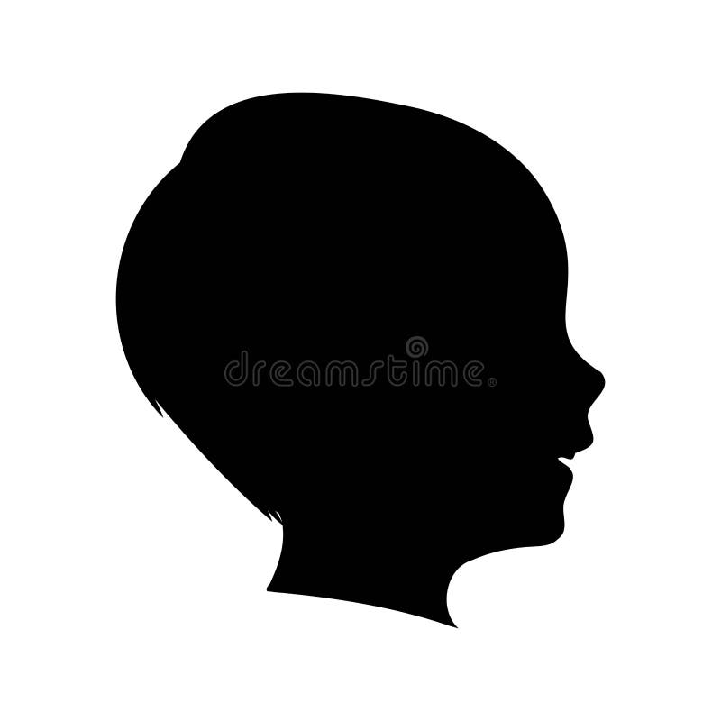 A Child Silhouette Vector Child Profile Vector Stock Vector ...