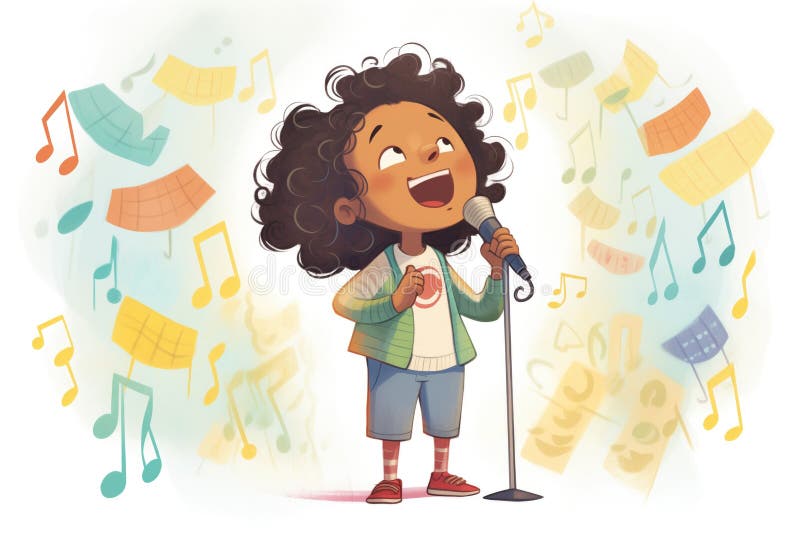 Child Singing Song in Foreign Language Stock Photo - Image of music ...