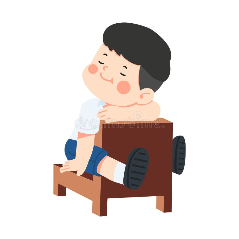 Child sitting on a chair stock illustration. Illustration of ...