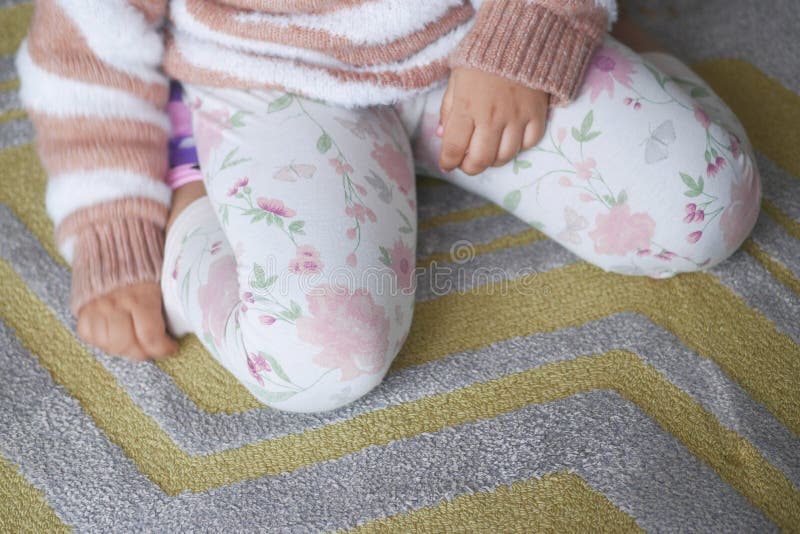 Child Sitting W Posture on the Floor . Stock Image - Image of children ...