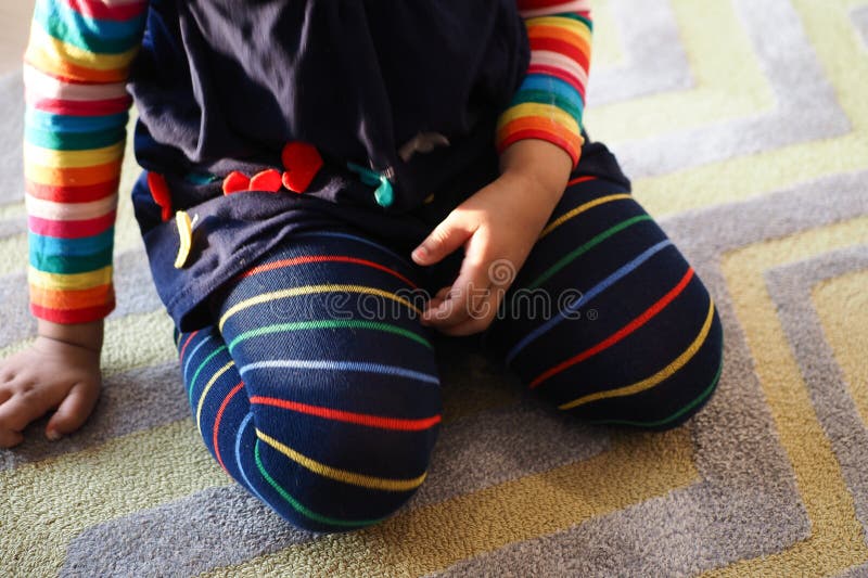 Child Sitting W Posture on the Floor . Stock Photo - Image of toddler ...