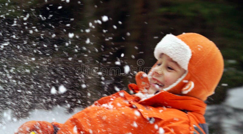 Child on sled. stock image. Image of mitten, child, snow - 3229471