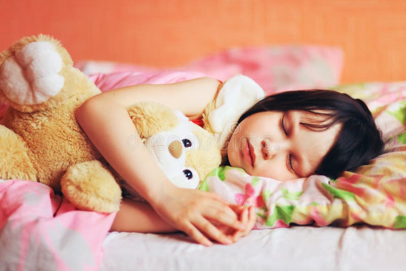 The child sleep. stock image. Image of female, night - 70297425
