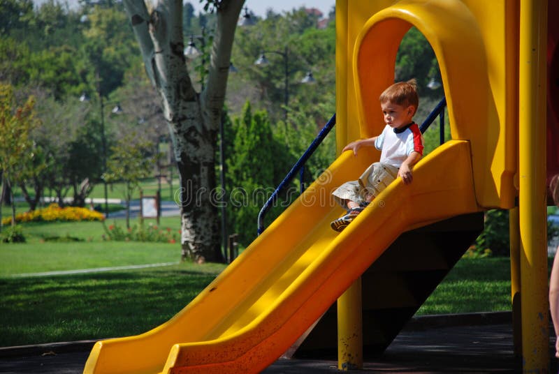 Child sliding stock image. Image of playground, brother - 7835773