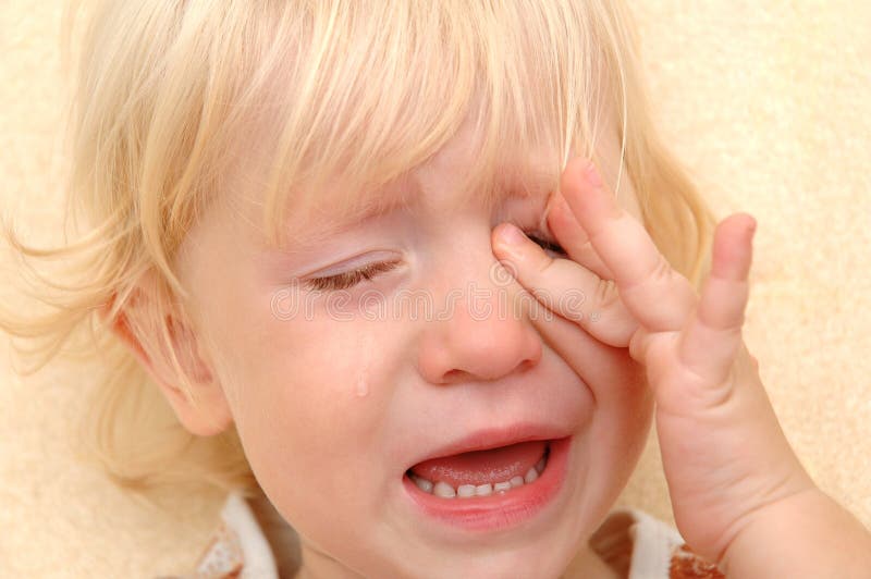Little child is crying stock image. Image of closeup - 48679819