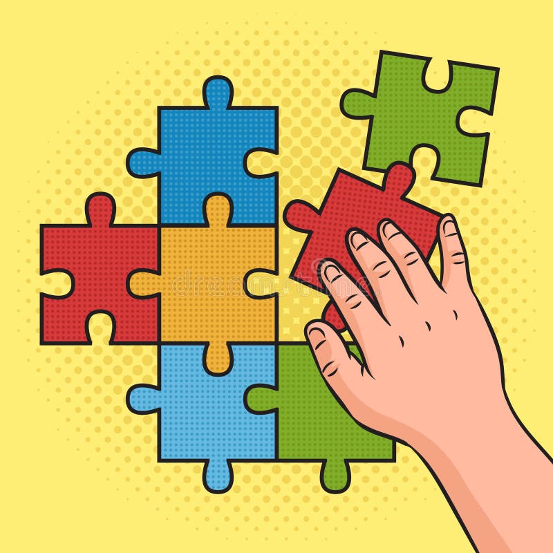 Child Solve Puzzles Pop Art Vector Illustration Stock Vector ... Child Solve Puzzles Pop Art Vector Illustration Stock Vector ...