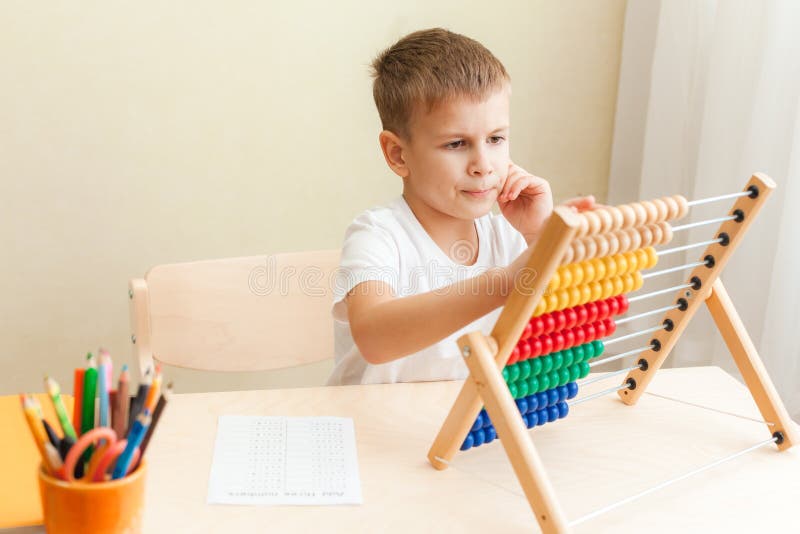 Child Solving Maths Exercises Stock Image - Image of learn, primary ...