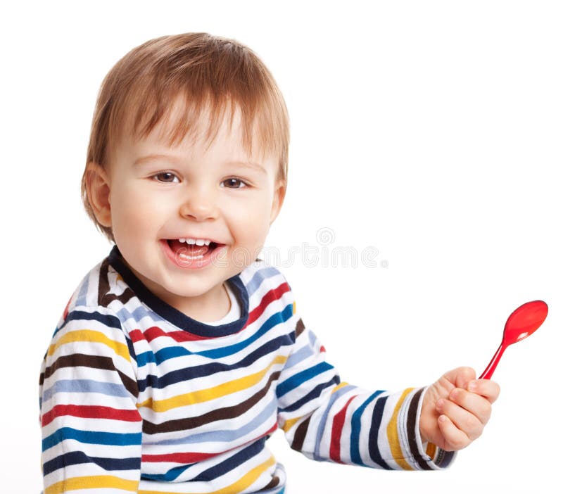 Child with spoon stock photo. Image of holding, adorable - 24434130