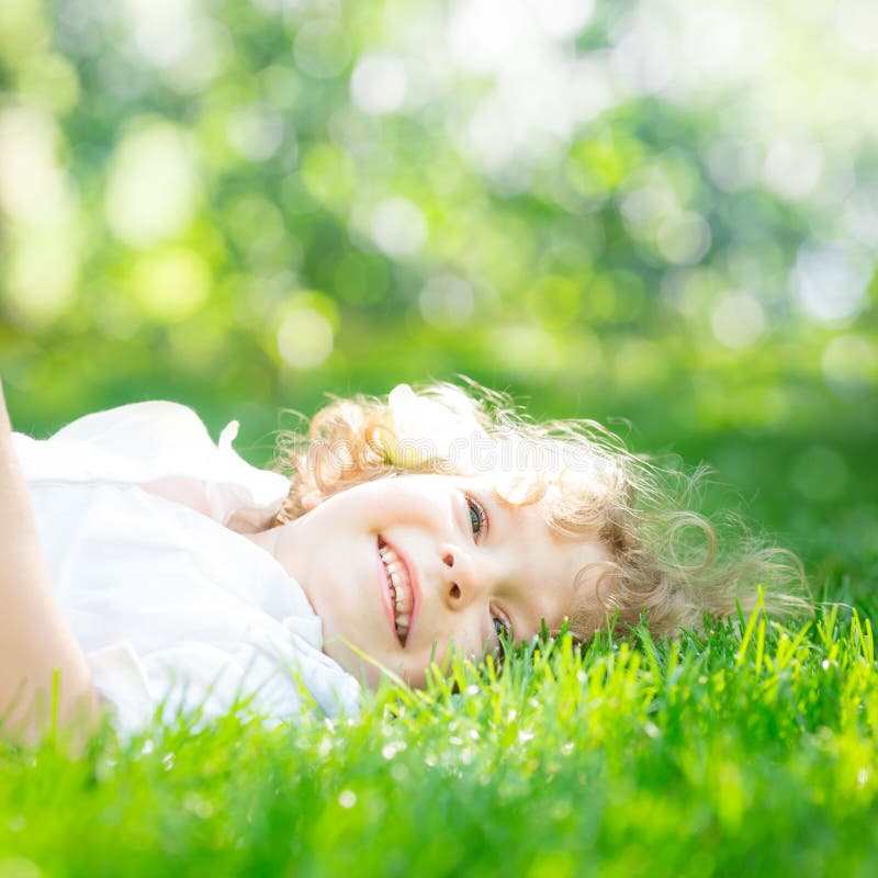 Child in spring stock image. Image of enjoying, portrait - 28895889