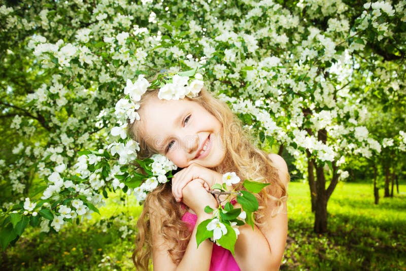 Child at spring stock photo. Image of nature, child, children - 48556352
