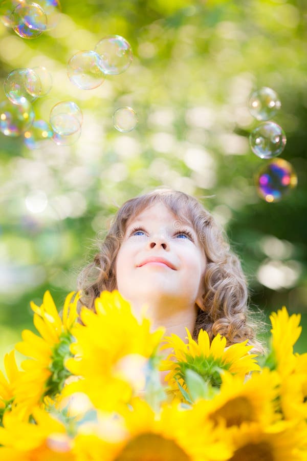 Child in spring stock photo. Image of child, bubbles - 37135772