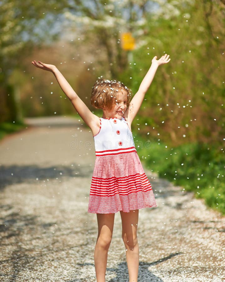 Child in spring stock photo. Image of flower, green, child - 37135794