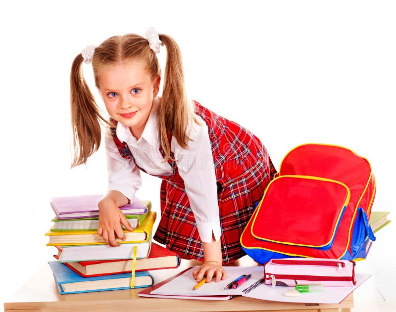 Child with stack book. stock photo. Image of preschool - 26671514