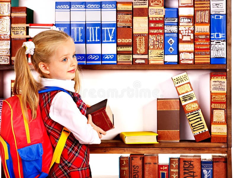 Child with stack book. stock image. Image of knapsack - 32199703