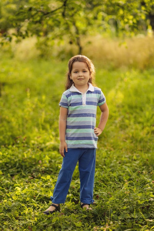 A Girl Stands Near A Tree Stock Image Image Of Flower 297260863
