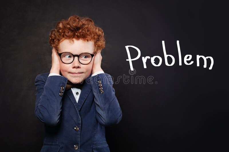 Child Student Boy with Problem Inscription Stock Photo - Image of ...