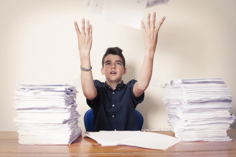Child student on the desk stock photo. Image of desk - 107289262