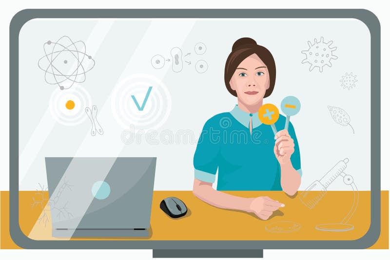 A Child Student Looks at an Interactive Screen and Learns a School ...