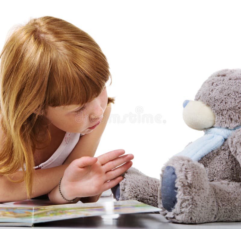 Child studies stock photo. Image of quiet, talk, girl - 10464468