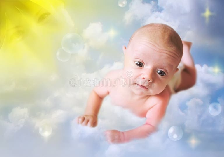 Child of Sun stock image. Image of eyes, collage, newborn - 34526531