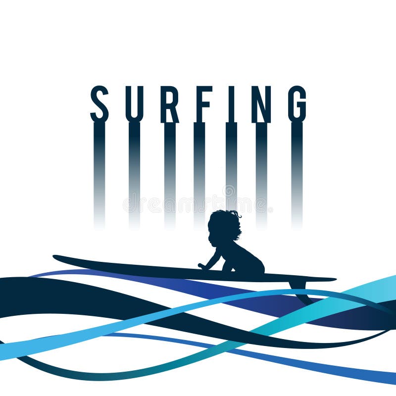 Child Surfing Icon in Blue Color Illustration Stock Vector ...