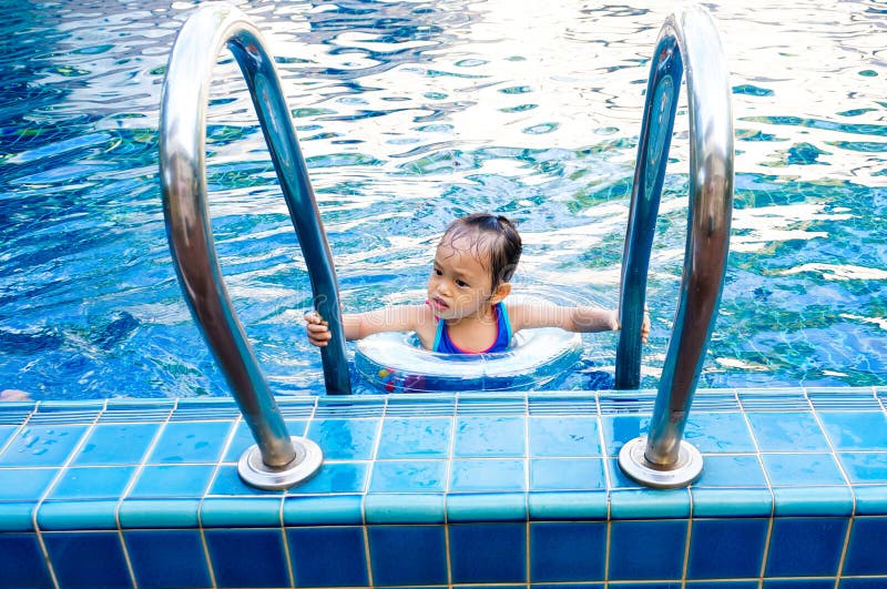 Child swimming stock image. Image of caucasian, girl - 41658075