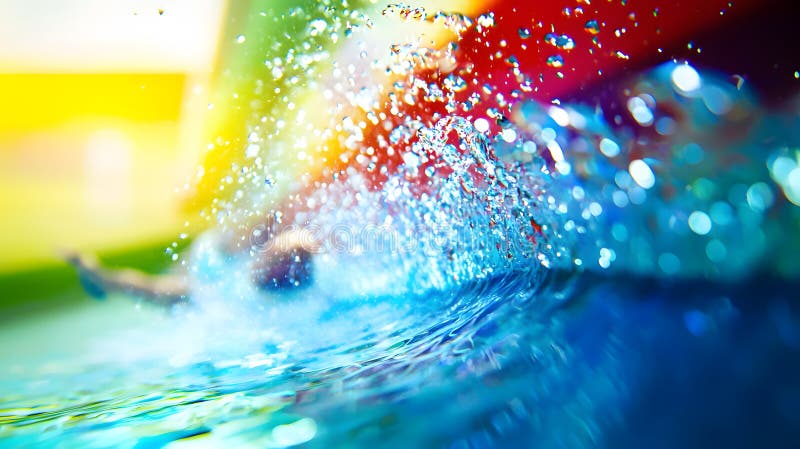 Child Swimming Pool Splash Summer Fun Water Park Stock Photo - Image of ...