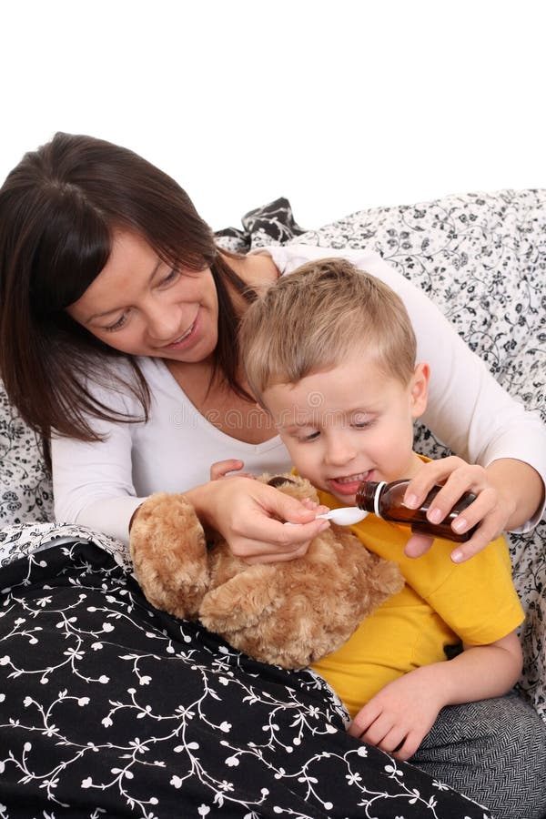 Child and syrup stock image. Image of season, nose, virus - 4087005