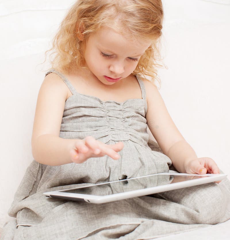 Child with tablet stock image. Image of education, person - 41142947