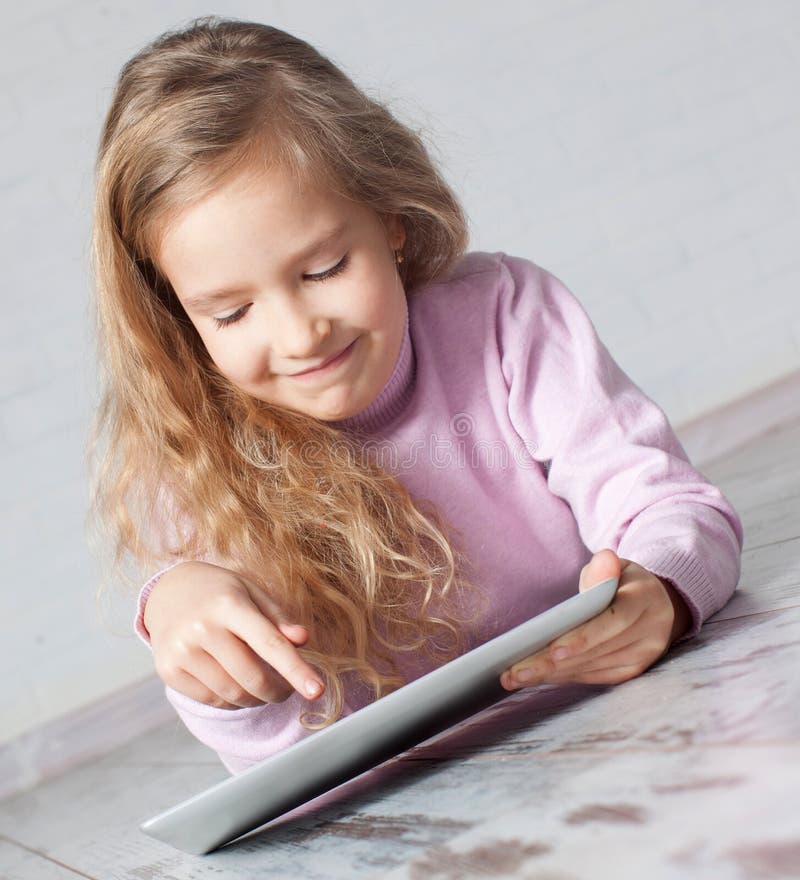 Child with tablet pc stock image. Image of communications - 36466847