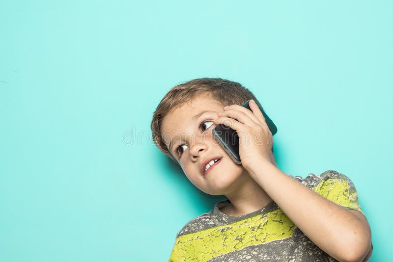 Child Talking on a Mobile Phone Stock Image - Image of smart, talking ...