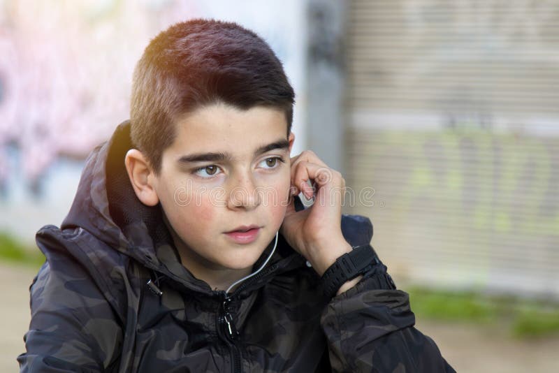 Child talking on the phone stock image. Image of mobile - 89093205