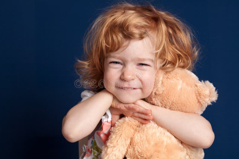 Child and teddy stock image. Image of lovely, closeup - 19133793