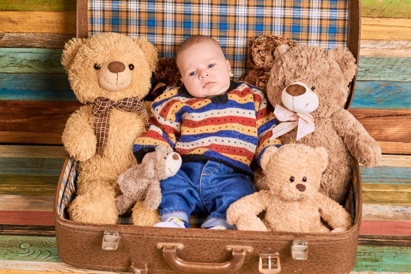 Child with teddy bears stock photo. Image of cuddling - 23771550