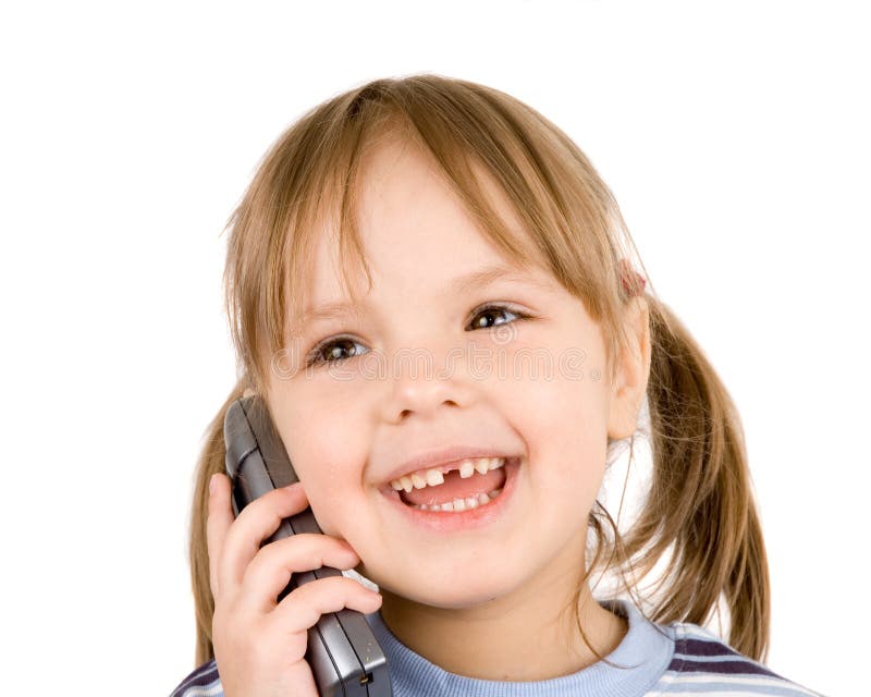 Child talk phone stock image. Image of cute, male, ringing - 4636443