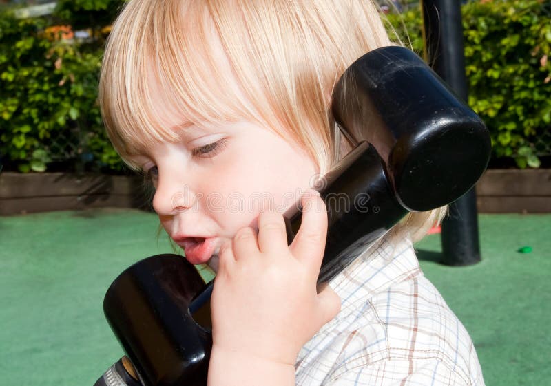 Child telephone playing stock photo. Image of person - 15962690
