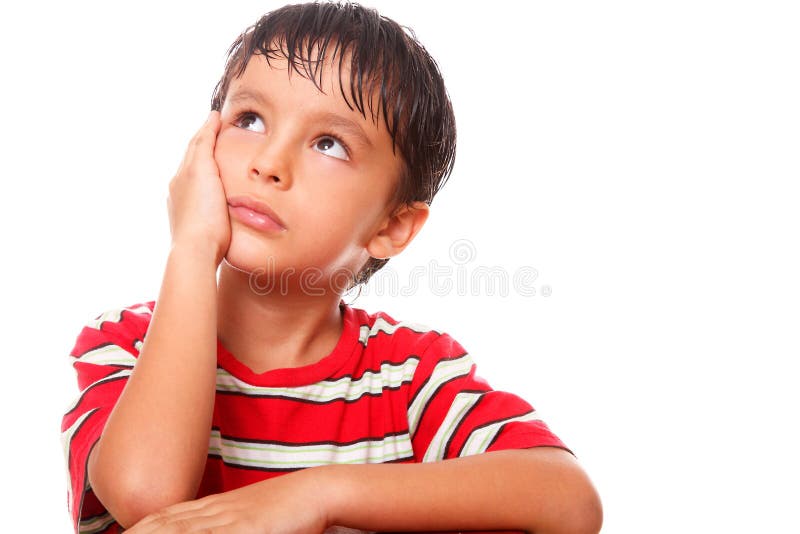 Child thinking stock photo. Image of look, hair, pensive - 18618212