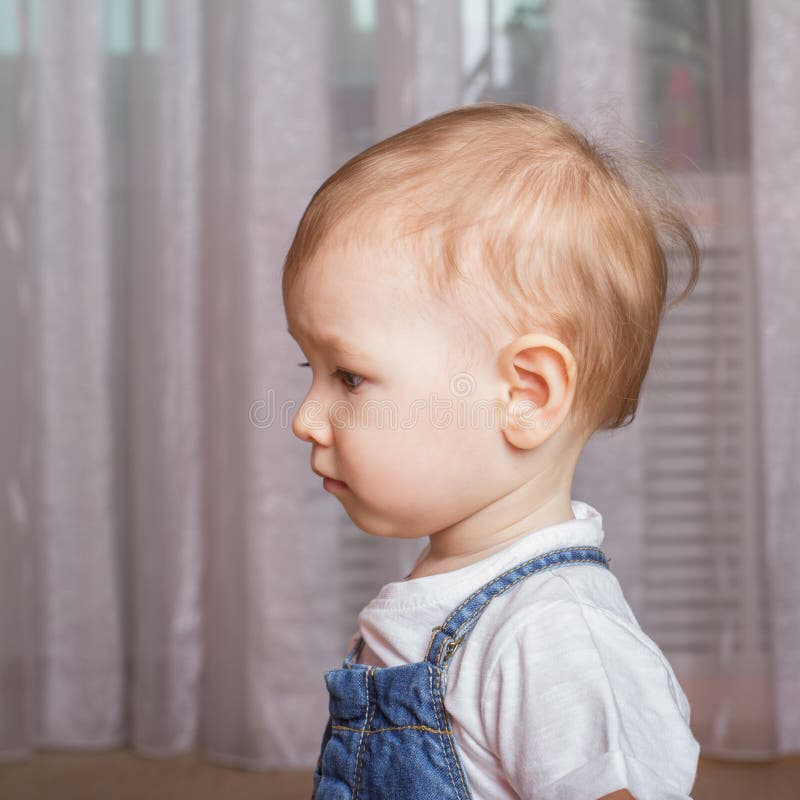 Child Thinking about Something Stock Image - Image of child, emotion ...
